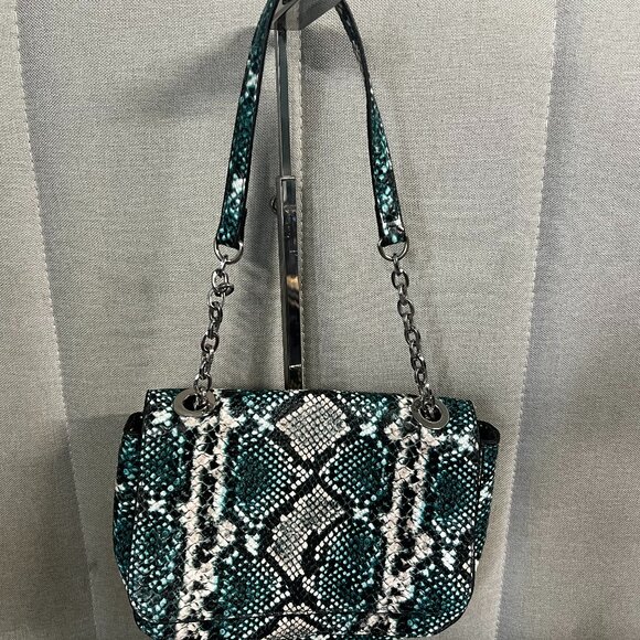 Bags | Turquoise Snakeskin Crossbody | Poshmark